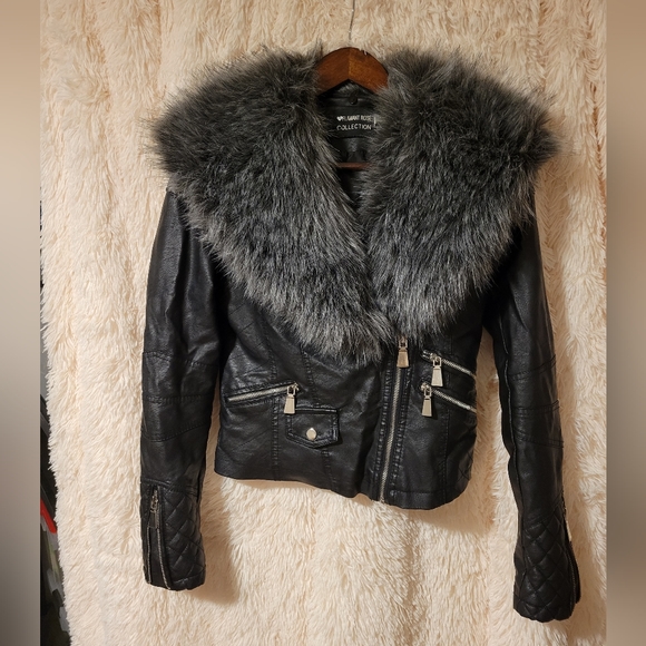 flamant rose | Jackets & Coats | Vegan Leather Biker Jacket W ...